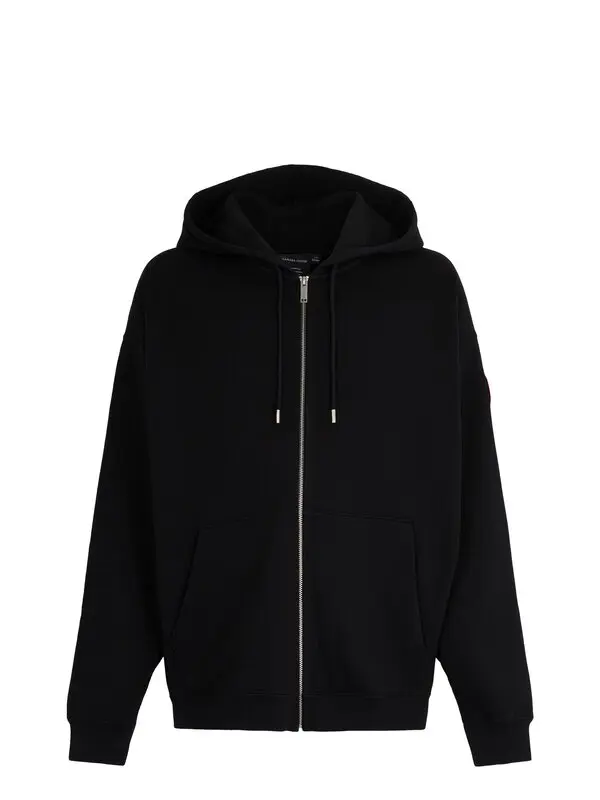 Canada Goose Hooded Zip-front Cotton Sweatshirt - Black