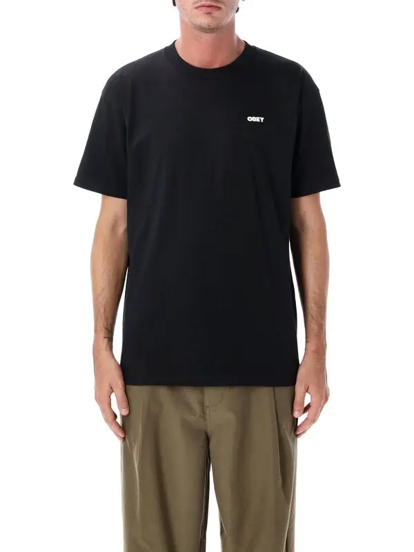 Obey Cotton Logo T-shirt - Nero