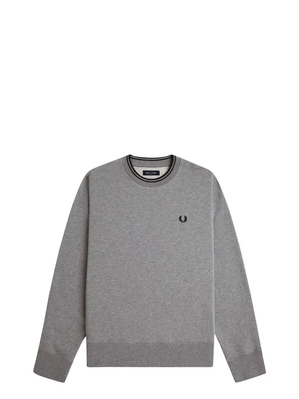 Fred Perry Cotton Logo Sweatshirt - Grey