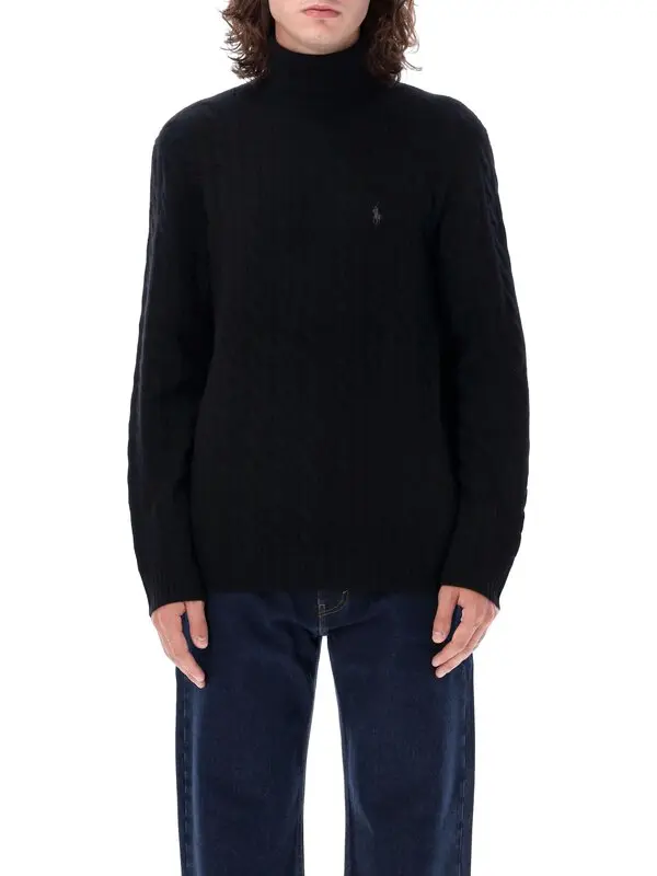 Polo Ralph Lauren Cable-knit Turtleneck Sweater - Nero