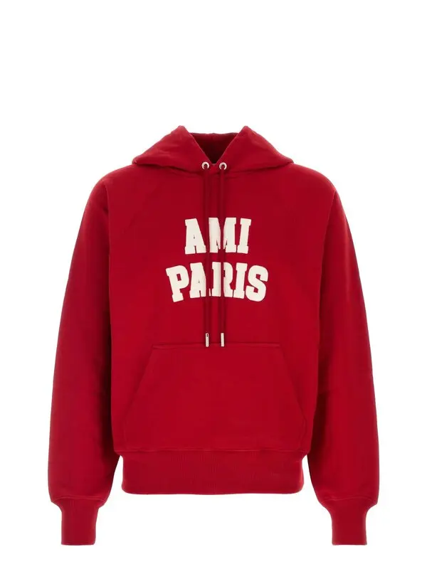 AMI Paris Oversize Cotton Sweatshirt - Red