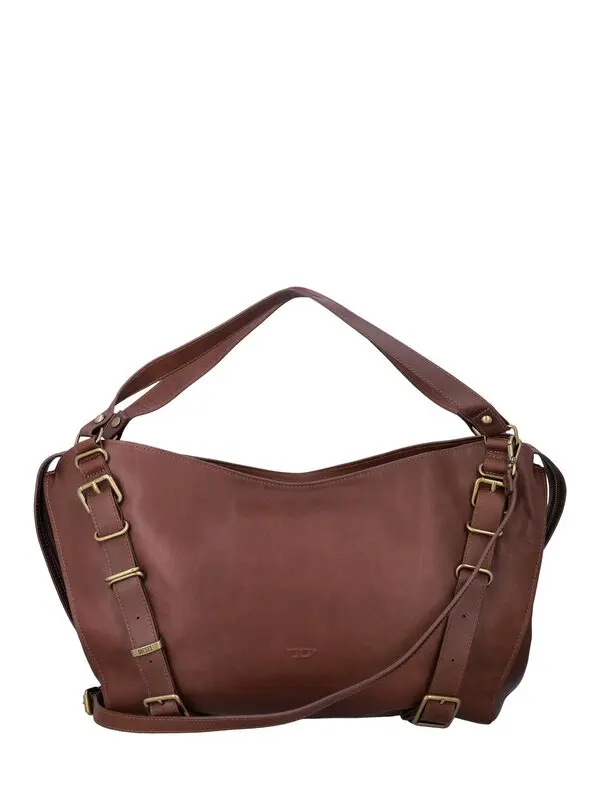 DIESEL® Convertible Shoulder Bag With Buckle Detail - Marrone