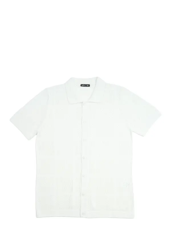 EIGHT X Breeze Short Sleeve Knit Shirt - White