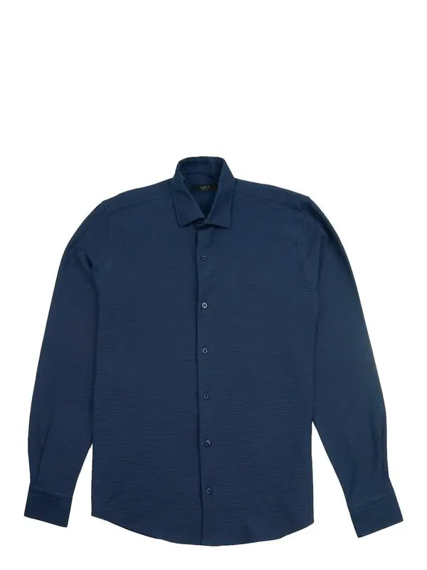 EIGHT X Structure Button Down Shirt - Blue