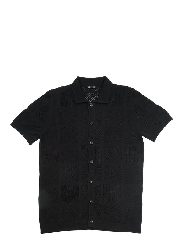 EIGHT X Breeze Short Sleeve Knit Shirt - Black