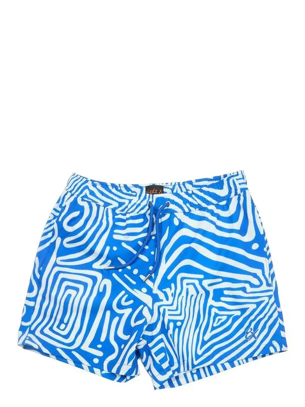 EIGHT X Blueprint Swim Trunks - Blue