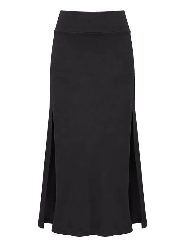 YOGI8APPAREL The Warrior High Waisted Split Skirt - Black