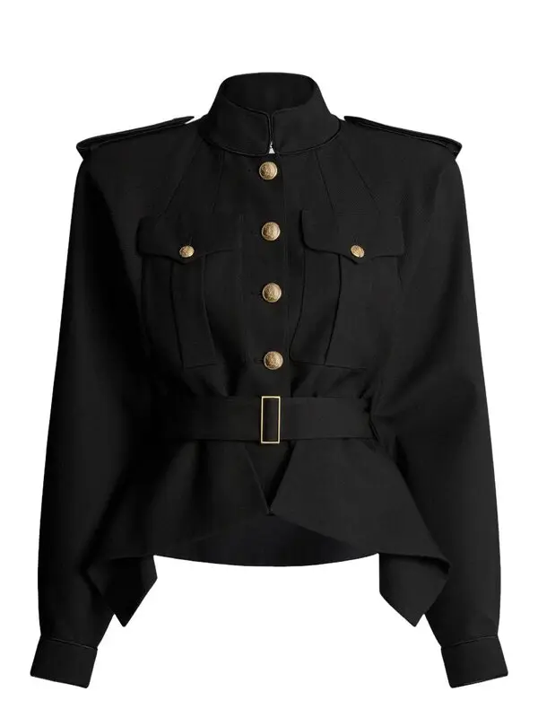 Balmain Wool Belted Jacket - Multicolor