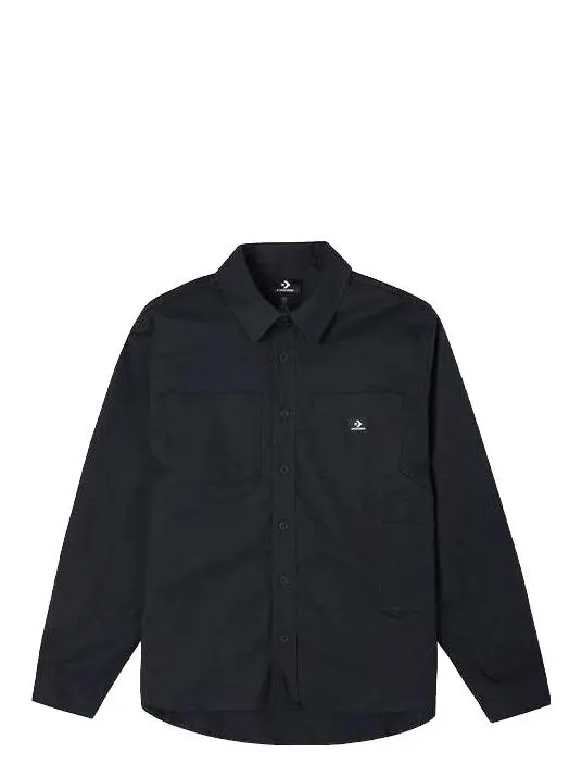 CONVERSE Carpenter Pocket Button Down Long Sleeve Shirt Asia Sizing - Black