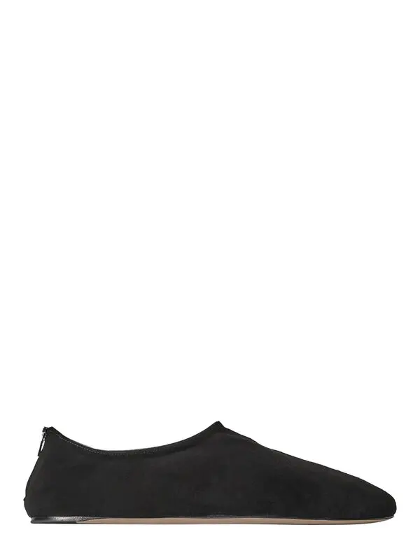 THE ROW Stellene Suede Ballet Flats - Black