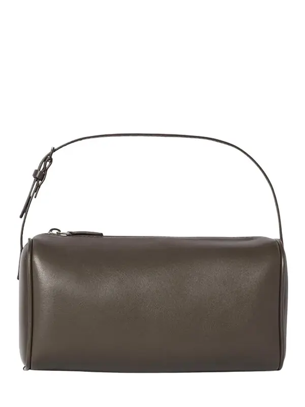 THE ROW 90's Small Grain Leather Bag - Grey