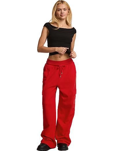 Pink Campus Fleece™ Cargo Sweatpants - Red