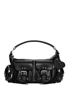 Pink Multi-pocket Shoulder Bag - Black