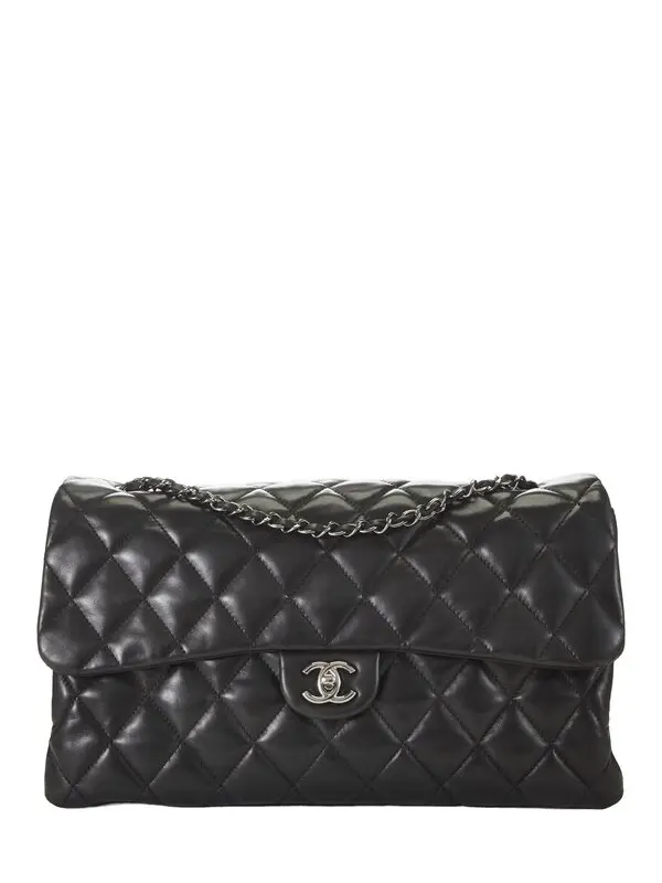 Chanel Calfskin Accordion Flap Bag - Black