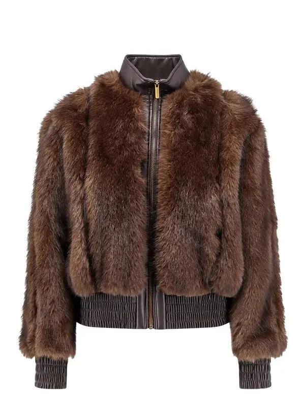 Zimmermann Valiant Faux Fur Jacket - Brown