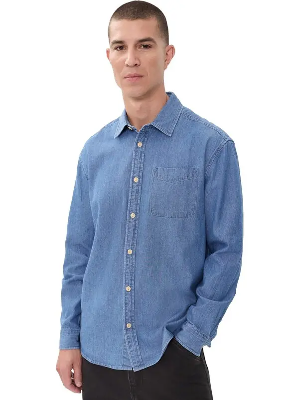KATIN Henry Denim Shirt - Medium Indigo
