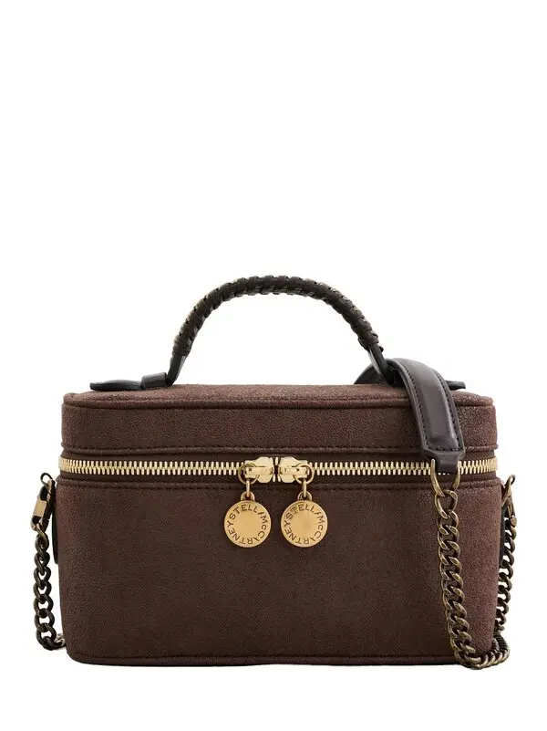 Stella McCartney Falabella Vanity Case Eco Shaggy Deer Crissbody - Mahogany