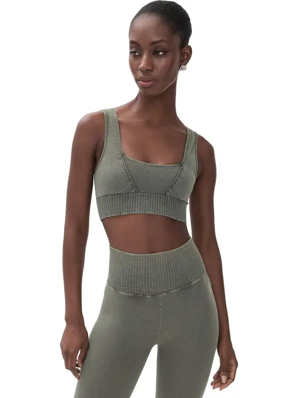 Free People Square Neck Good Karma Bra - Washed Terrain