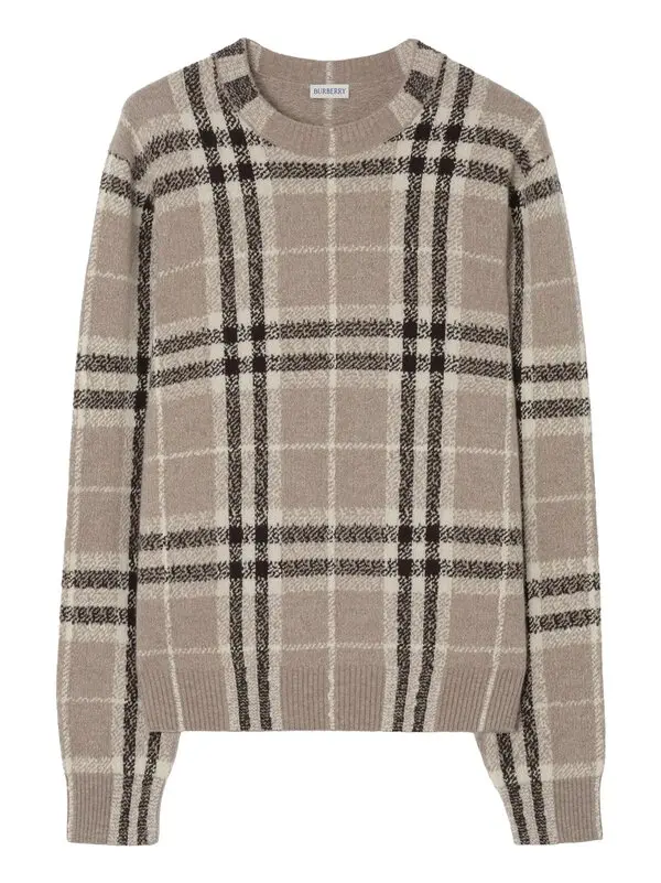 Burberry Cashmere Check Sweater - Grey