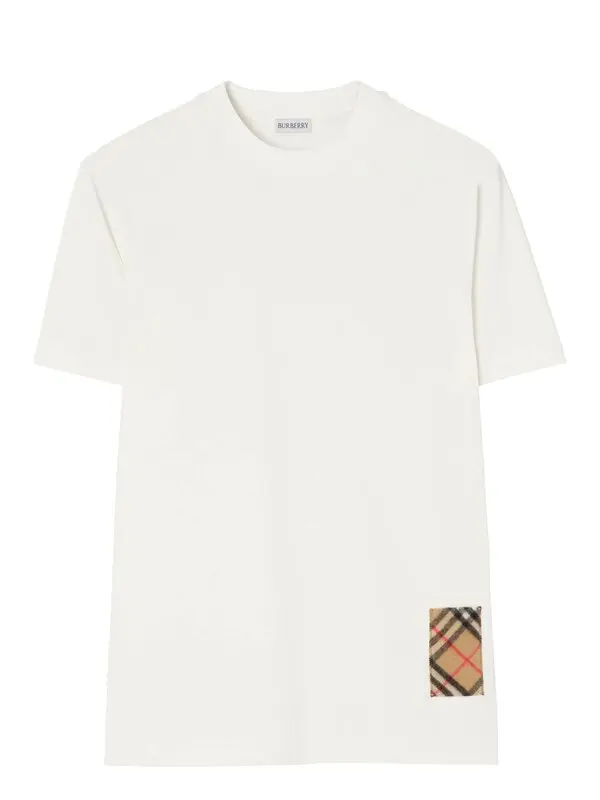 Burberry Cotton Check-patch T-shirt - Beige