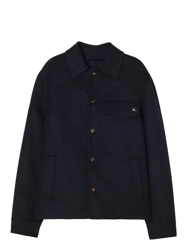 Burberry Wool Shacket Overshirt - Navy