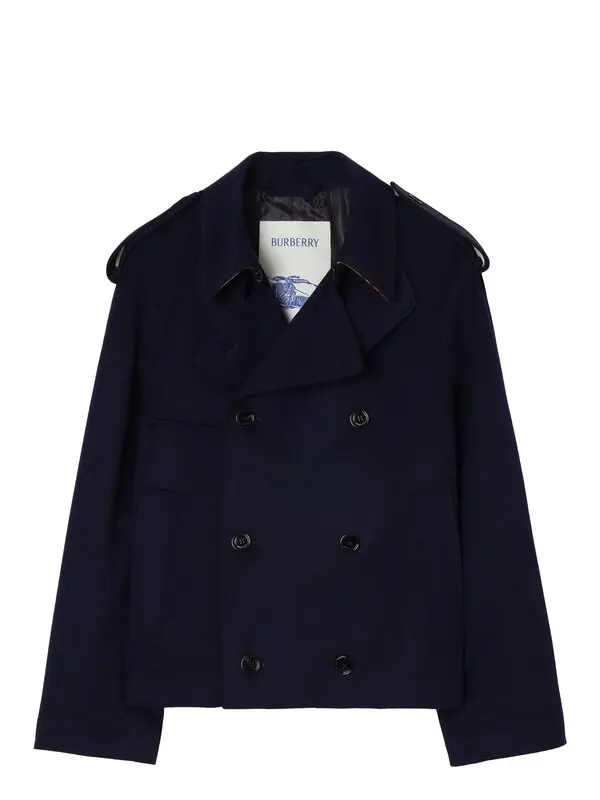 Burberry Cashmere Trench Jacket - Navy