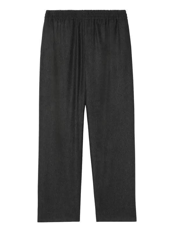 Burberry Wool-cashmere Straight Trousers - Grey