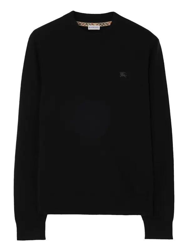 Burberry Cashmere-blend Ekd Slim Sweater - Black