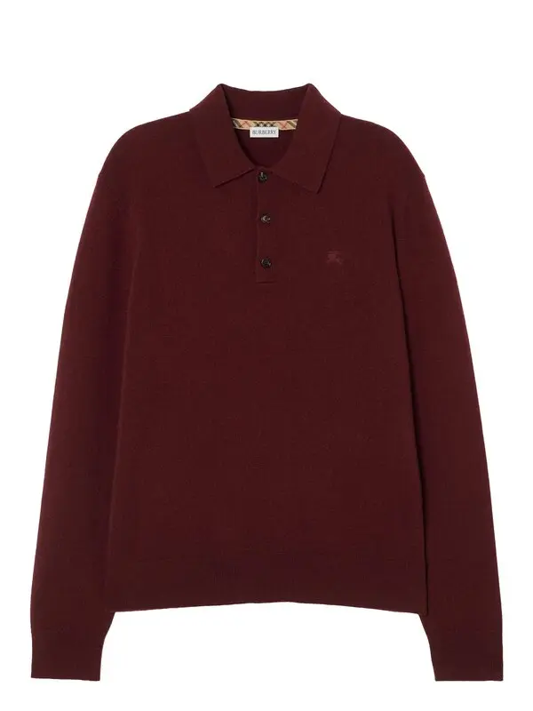 Burberry Cashmere-blend Ekd Polo Shirt - Red