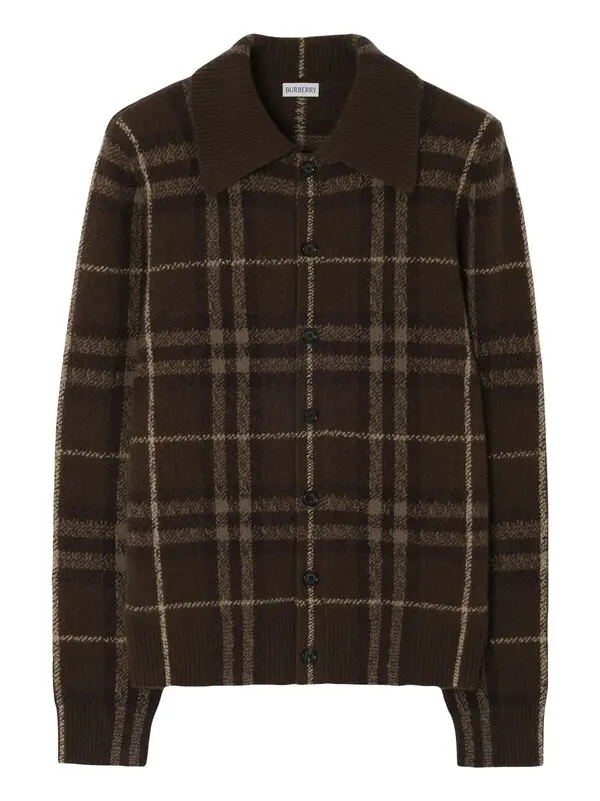 Burberry Cashmere Check Cardigan - Brown