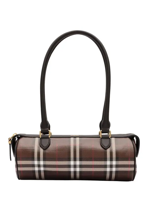 Burberry Mini Check Barrel Bag - Brown