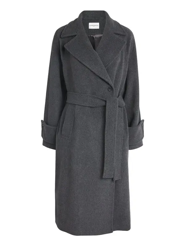 Claudie Pierlot Wool-blend Belted Coat - Grey