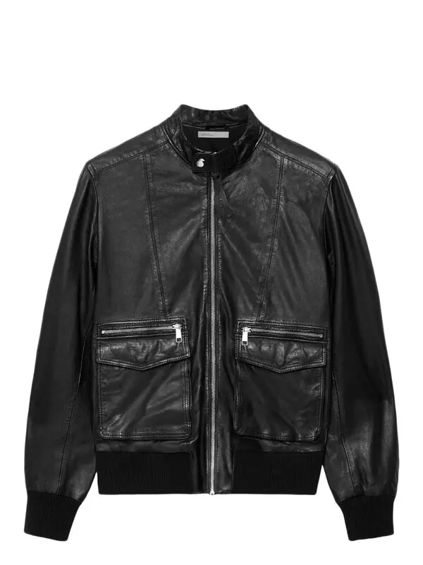ALLSAINTS Leather Hiro Bomber Jacket - Black