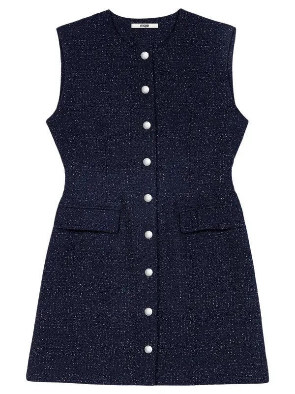 Maje Lurex Tweed Mini Dress - Blue