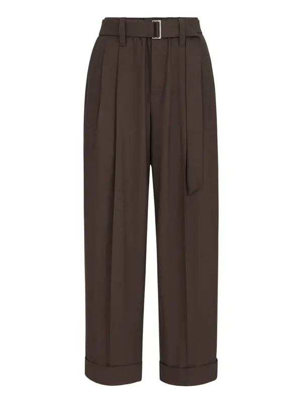 Brunello Cucinelli Virgin Wool-blend Trousers - Brown
