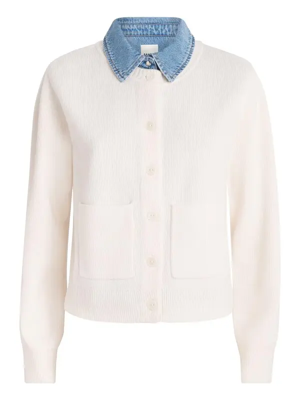 Sandro Wool-blend 2-in-1 Cardigan - Beige