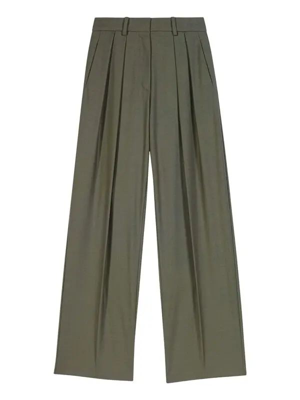 Maje Wool-blend Pleated Trousers - Brown