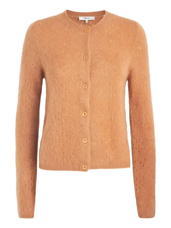 FRAME Wool-cashmere Airy Teddy Cardigan - Brown