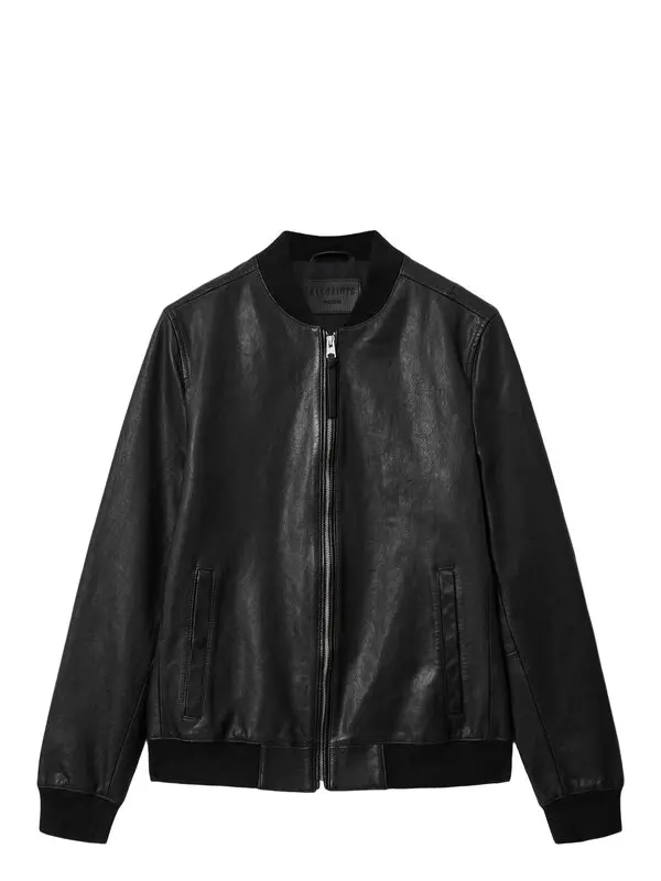 ALLSAINTS Leather Morten Bomber Jacket - Black