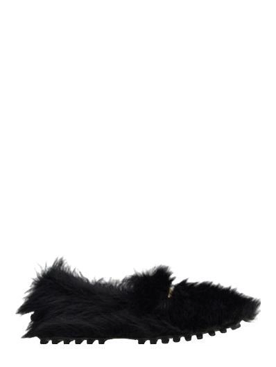 TOD'S Faux-fur Slip-on Mules - Nero