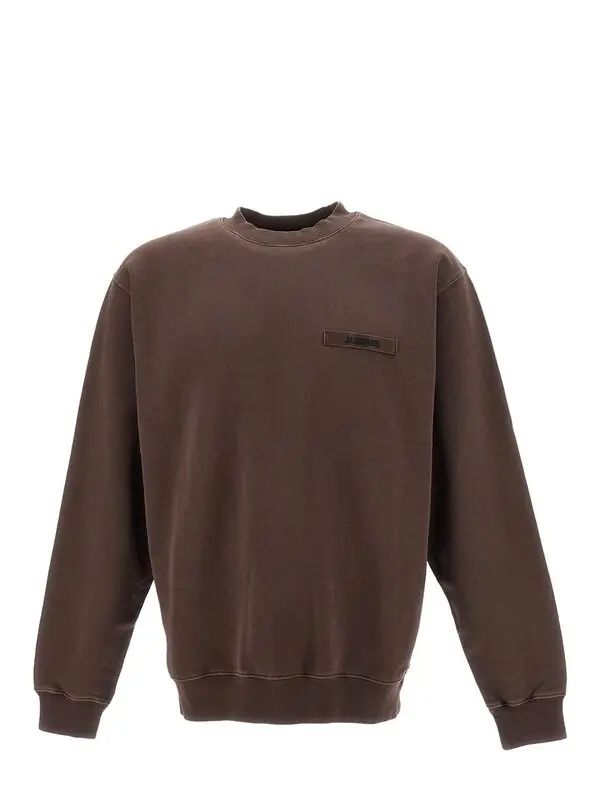 Jacquemus Felpa Girocollo Le Gros Grain - Marrone