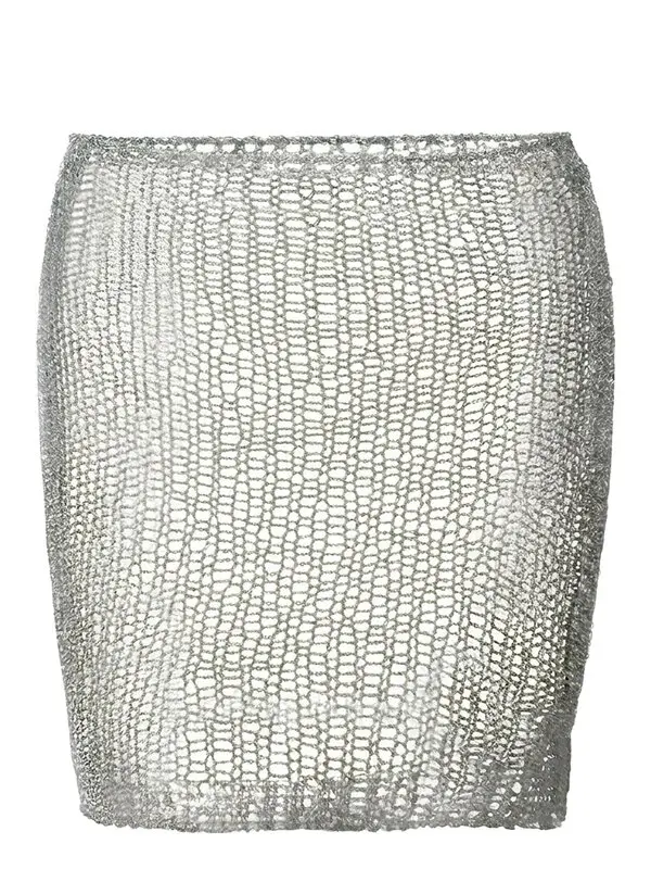 NATALIA FEDNER Metal Chain Mini Skirt - Silver