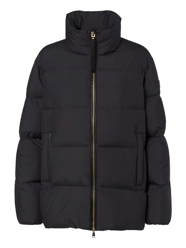 Moncler Leather-trimmed Down Jacket - Black