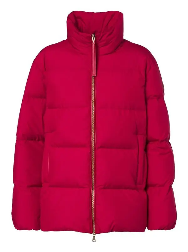 Moncler Leather-trimmed Down Jacket - Red