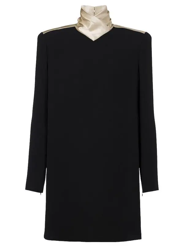 Valentino Garavani Cady Couture Satin-trimmed Minidress - Black