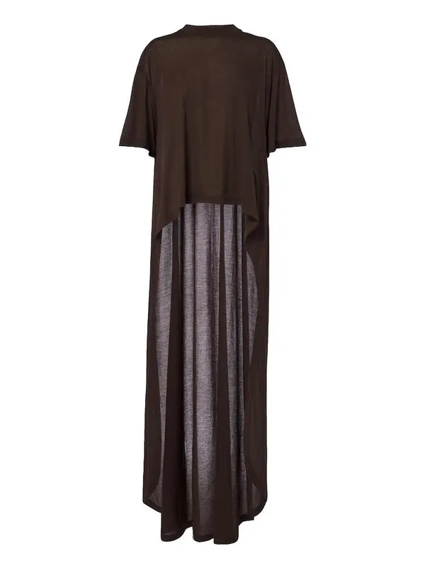 Balenciaga Asymmetric Cotton-blend Jersey T-shirt - Brown
