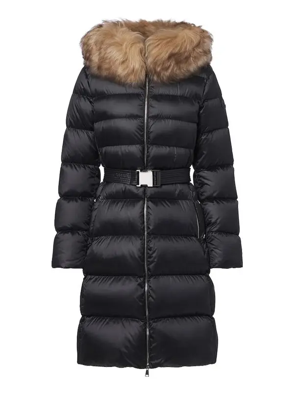 Moncler Leersies Shearling-trimmed Down Coat - Black