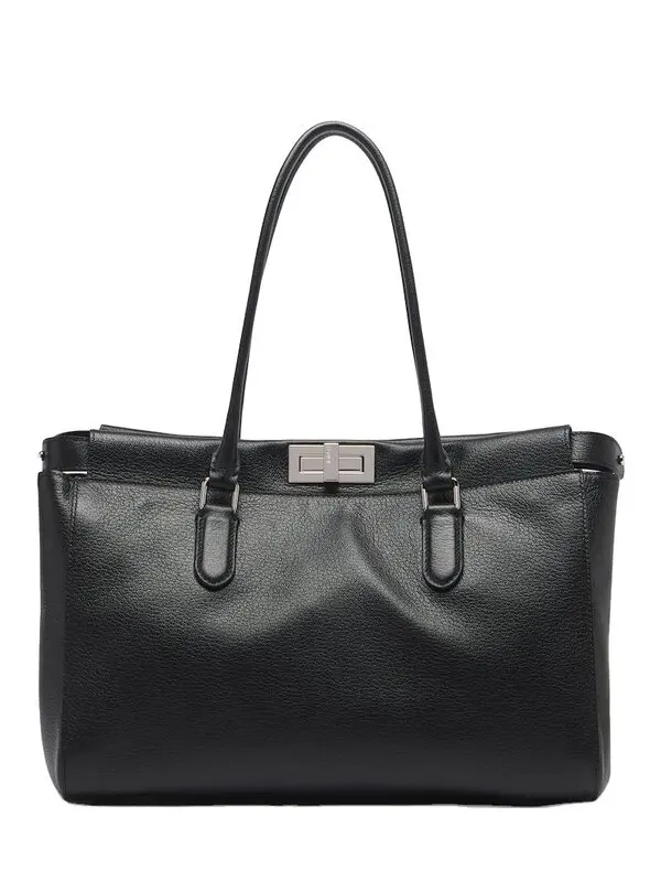Fendi Peekaboo® Small Leather Tote Bag - Black