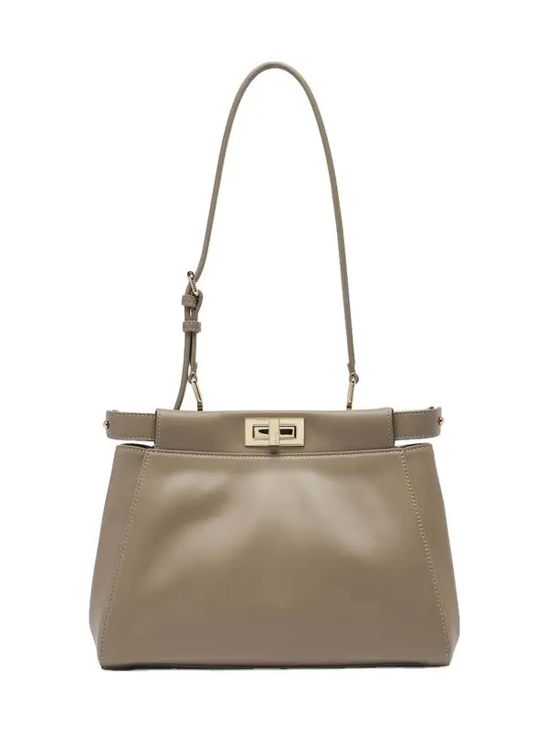Fendi Peekaboo® Small Leather Tote Bag - Grey