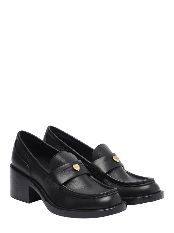Chloé Dakota Leather Loafer Pumps - Black